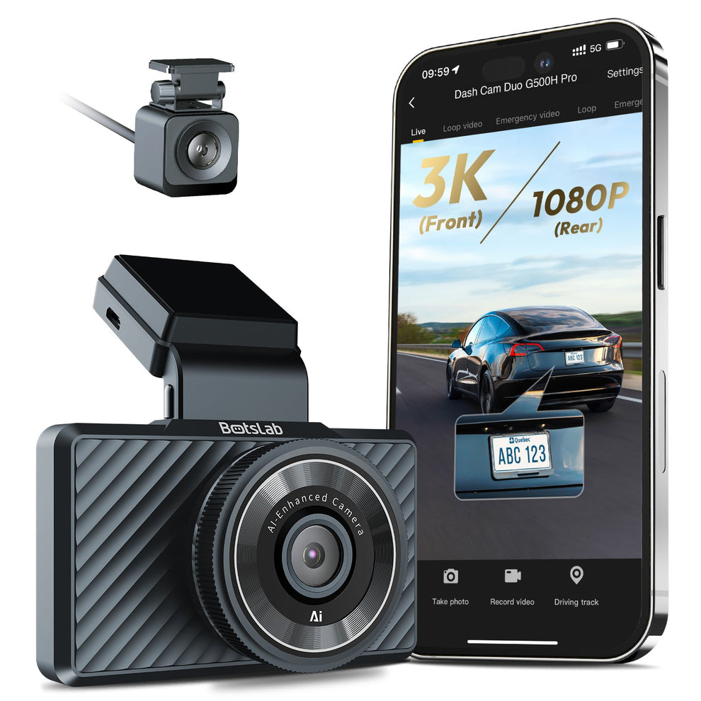 Botslab Dash Cam G500H Pro | 3K Front & 1080P Rear, ADAS, GPS & 3 ...
